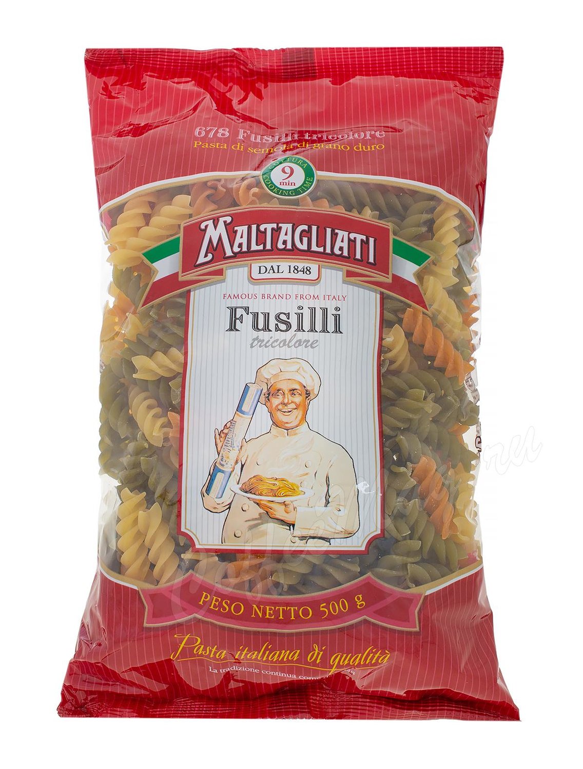 Макаронные изделия Maltagliati №678 Fusilli tricolore (Триколор спираль ...